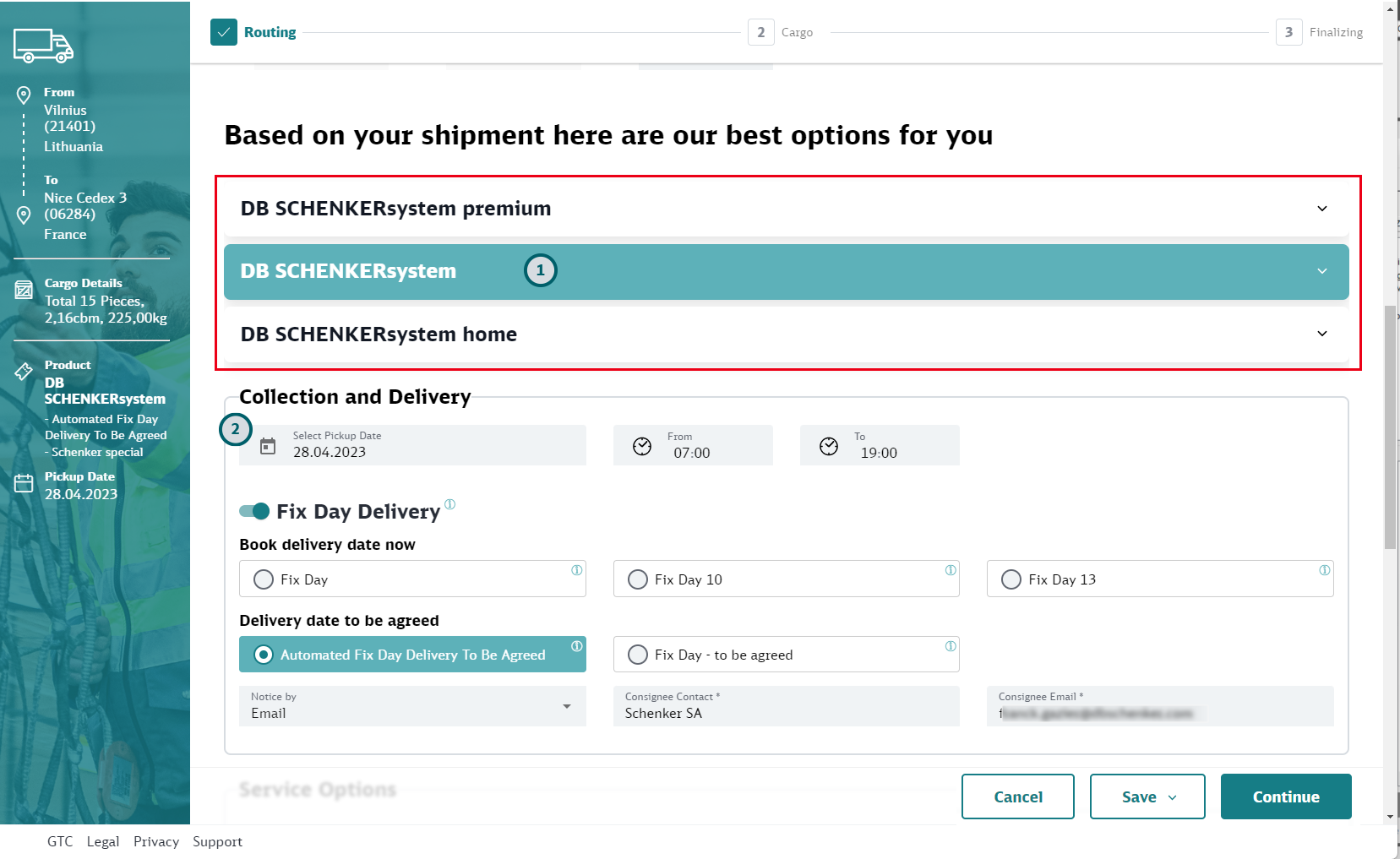 Create Land Bookings