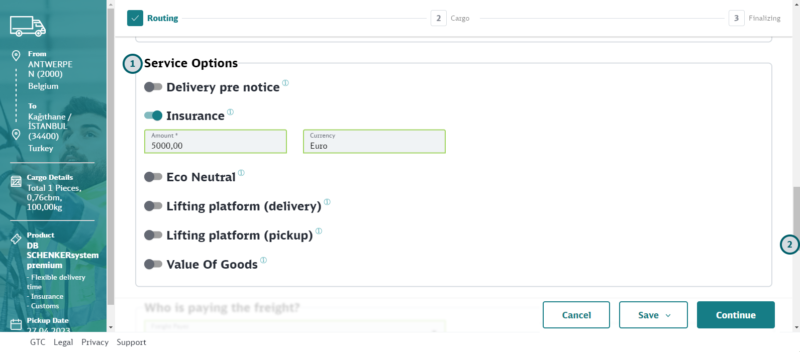 Create Land Bookings