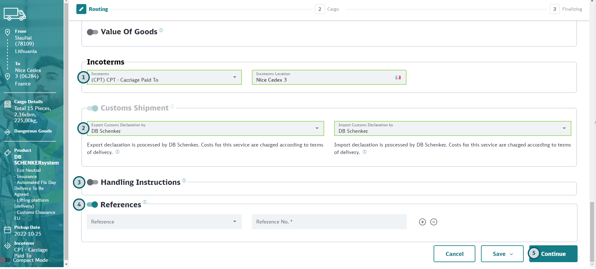 Create Land Bookings