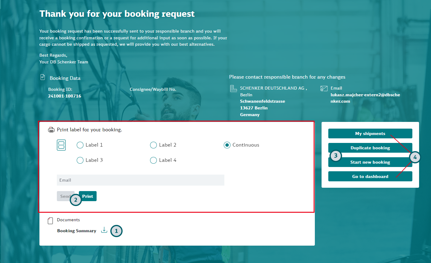 Create Contractual Land Bookings