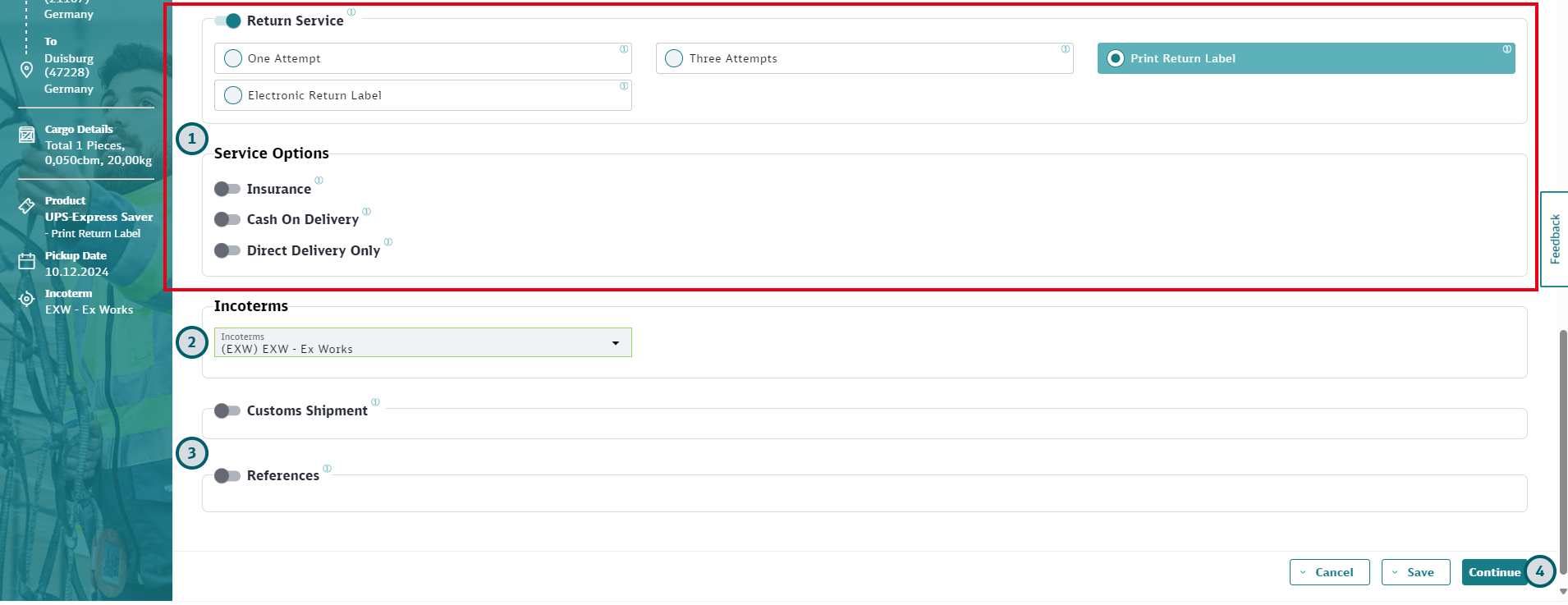 Create Parcel Bookings