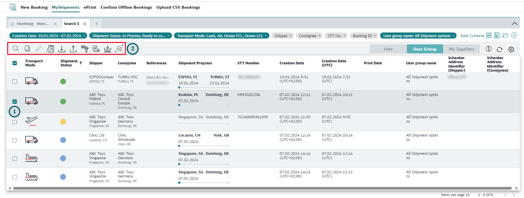 Search and Maintain Bookings