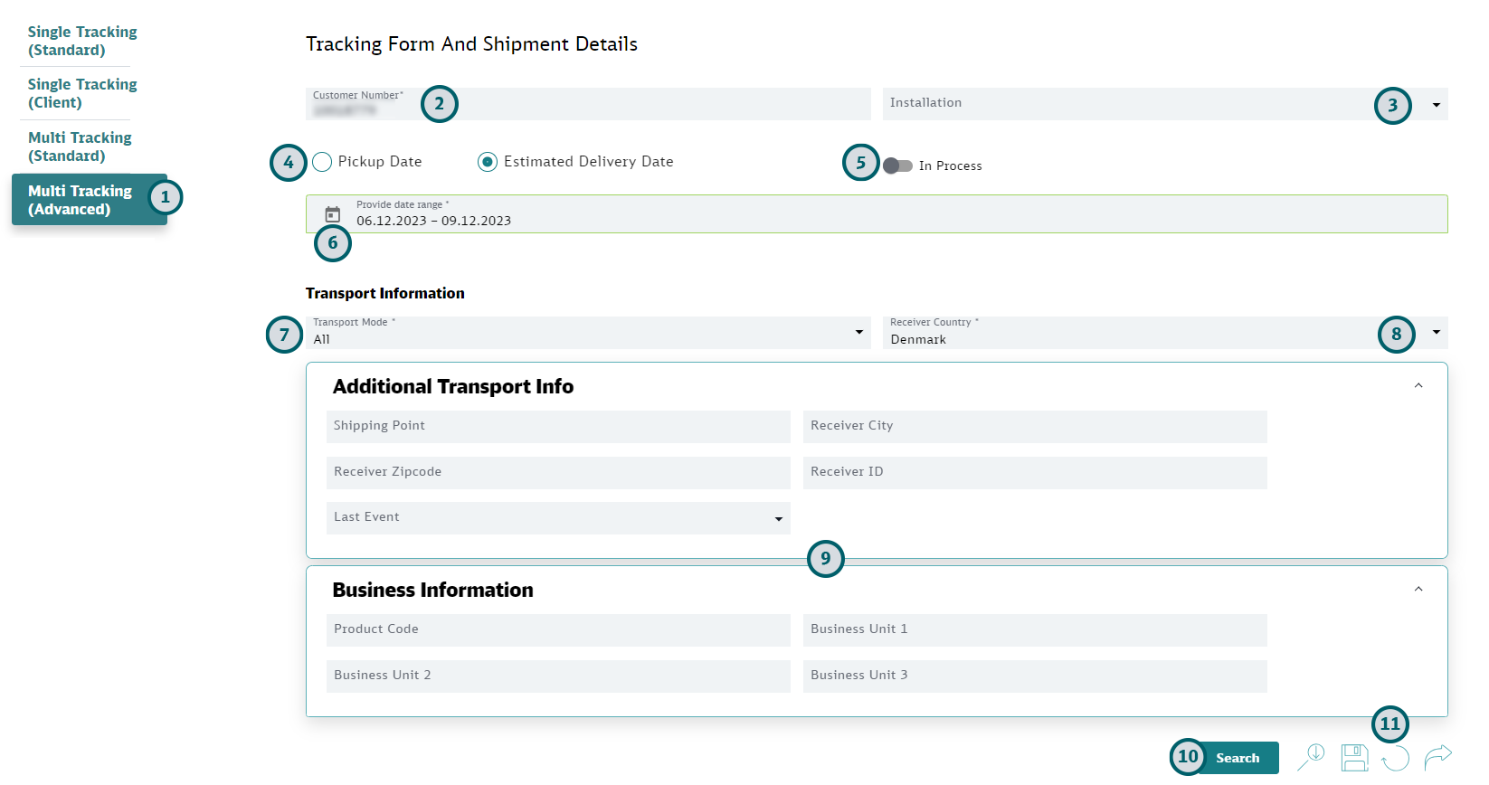 Tracking your shipment with WebCOS