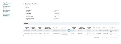 Tracking your shipment with WebCOS